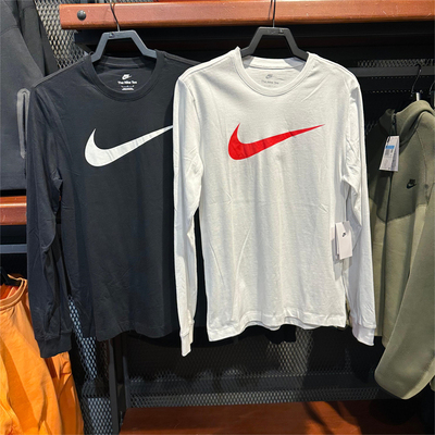 耐克男长袖T恤大勾休闲套头衫