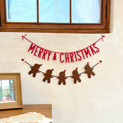 圣诞节新年春节元旦可爱挂饰家居字母横幅拉花装饰品