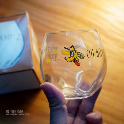 日本进口KIRIN麒麟迪士尼Pluto the Pup布鲁托印花卡通玻璃水杯