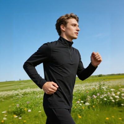 美系品牌原单 轻量化多功能男士运动长袖T恤 半拉链高弹力A3092