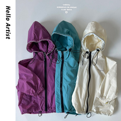 叮当森林韩国童装代购|26春季新款Gou亲子色彩轻户外休闲连帽外套