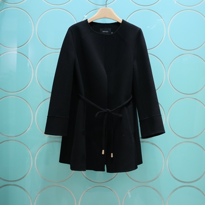 MRER莫乂义2025专柜正品冬季新款韩版宽松系带毛呢大衣R3D42012