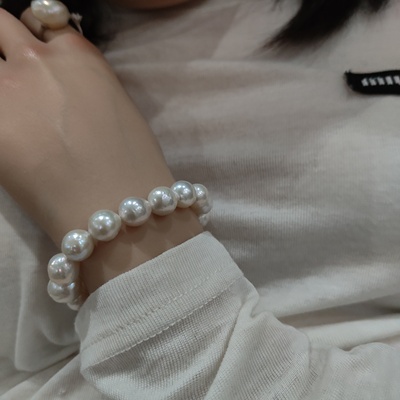 诸暨天然淡水炫彩皱巴手链强光日常百搭925纯银巴洛克手串