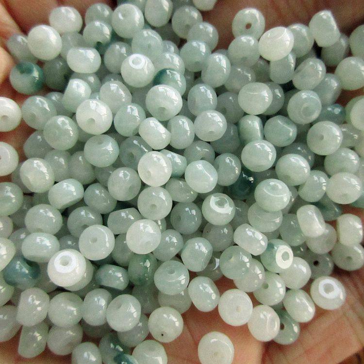 迷你特小款5.3MM小算珠算盘珠20378-16隔珠天然A货翡翠缅甸玉H15_虎窝淘