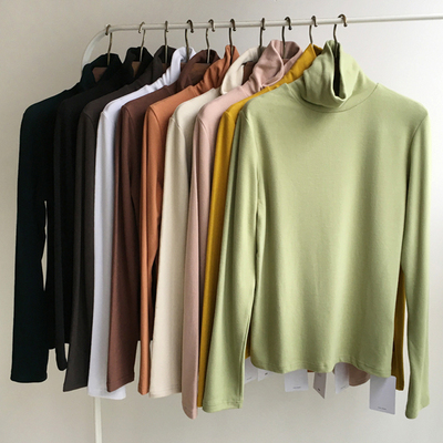 秋冬打底衫韩版高领加厚纯色T恤