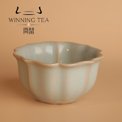 问鼎汝窑天青宝相杯茶杯