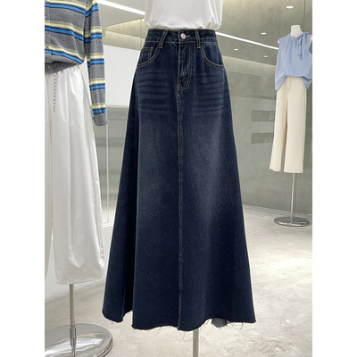 自带气场松弛风宽松牛仔半身裙