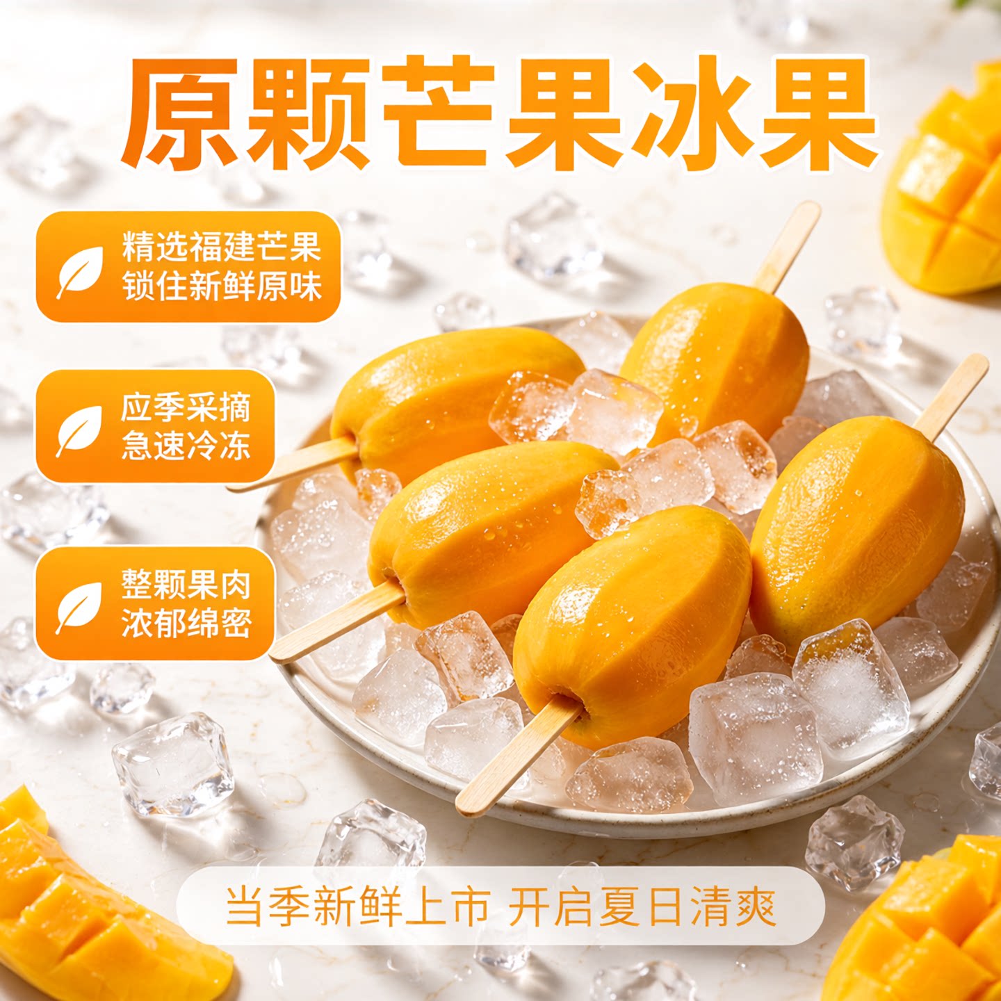 冰裹果新鲜芒果当季应季冰淇淋冷冻冰棍芒果雪糕冷冻即食整颗