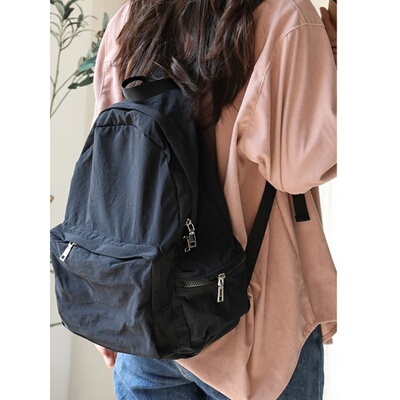 法国MKPREF轻便尼龙双肩包帆布包大学生书包女夏季新款大容量背包