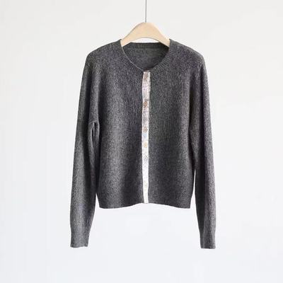 【大潘专享】 彩色图案拼接设计感小众可爱彩点开衫内搭yic222332