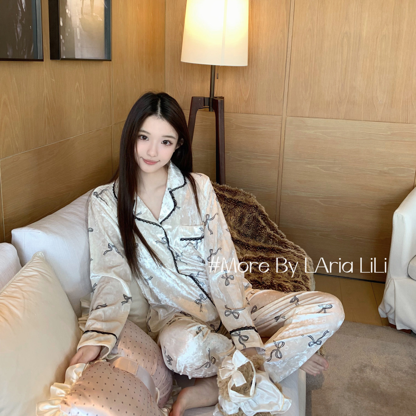 LAria娇俏乖乖 睡衣女秋款金丝绒2026新款薄绒秋冬季高级感家居服