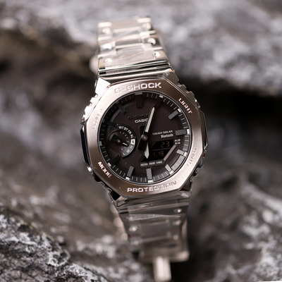 卡西欧男士双显金属时尚腕表