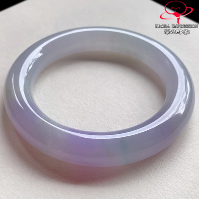 豪8印象V263000V2050翡翠圆条手镯圈口55.8天然冰种满艳紫玉手镯