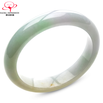 豪8印象P26018P407翡翠手镯圈口56.5mm天然冰糯种缅甸a货淡绿玉镯