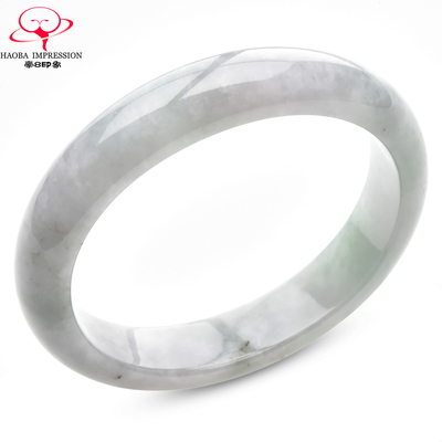 豪8印象手镯之家S125010Y699翡翠贵妃手镯圈口52.1mm白底浅绿玉镯