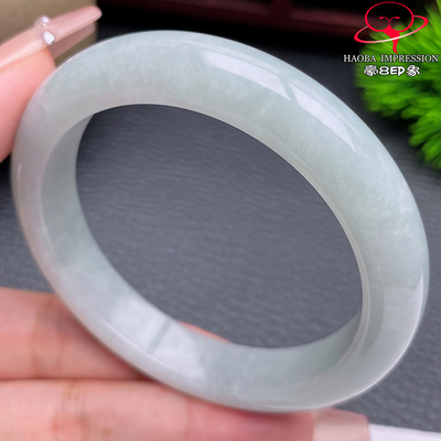 豪8印象手镯之家S826080Y245翡翠手镯圈口55.3mm天然缅甸a货玉镯