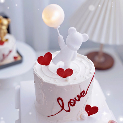 情人节表白女神蛋糕装饰love发光