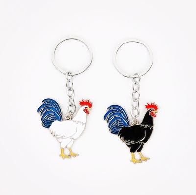 Chicken Rooster Key Chain 黑公鸡钥匙扣白公鸡钥匙圈挂件饰品