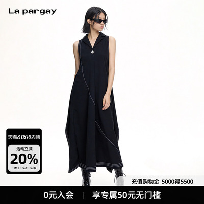 Lapargay小众松弛感小黑裙连衣裙