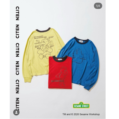 ci2026春夏 后背不同主题印花图案配色领宽松长袖百搭T恤