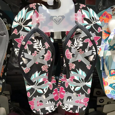 现货ROXY夏季新款黑带凉拖鞋简约