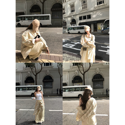 '春夏永远的神 芝士曲奇'巨好看配色的宽松格子衬衫氛围感上衣女