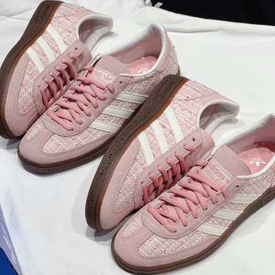 正品adidas阿迪达斯女子小香风粉色低帮德训舒适板鞋JR4503