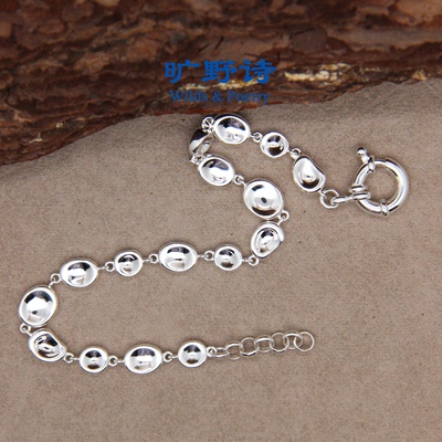 ins风极简百搭S925银手链耳环