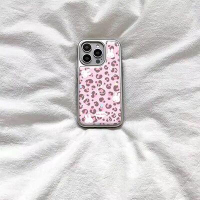 ins风可爱豹纹米菲兔滴胶手机壳适用苹果iPhone17promax手机壳软边16防摔15原创小米141312/11华为mate60P780