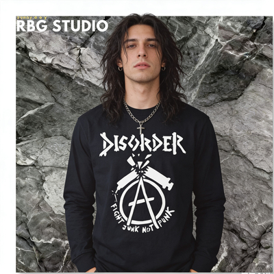 DISORDER摇滚短袖 英文潮流T恤   朋克文化T恤 全棉舒适秋冬衣服