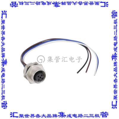 M12D-04PFFC-SH8C15 连接器接插件CONN RCPT FMAL 4P WIR LEAD 0.