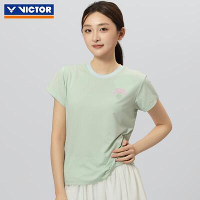 威克多羽毛球服女款运动短袖套装
