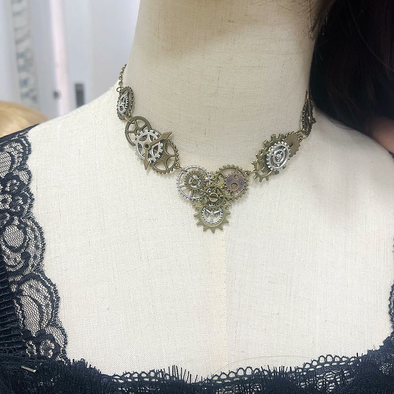 新品项链女欧美复古项链齿轮吊坠蒸汽朋克饰品外贸个性饰品包邮