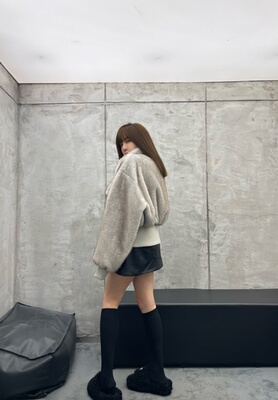 THEA买手店WHITE ABYSS 25秋冬环保皮草夹克外套