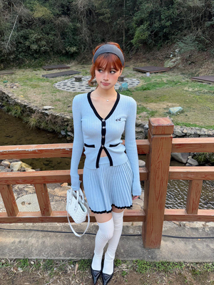 THEA买手店Aimme sparrow 25SS “Cynthia”系列针织套装灰蓝粉色