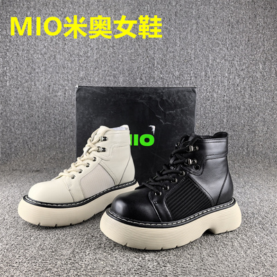 MIO米奥女鞋断码处理休闲真皮马丁靴女秋冬新款牛皮短筒单靴子女