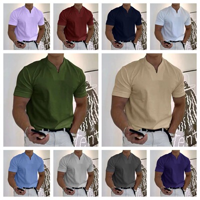 Men's Mle Men's Fitness Short-sleeved Loose Sports T-shirt V