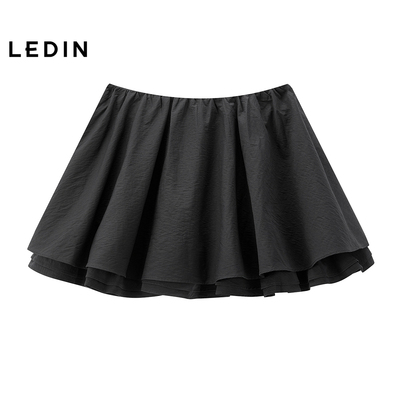 【商场同款】乐町防走光黑色短裙夏季设计感A字半身裙C2GEF2729