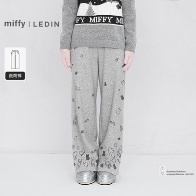 【米菲联名】乐町商场同款图案印花休闲裤新款加绒裤子C2GHF4509