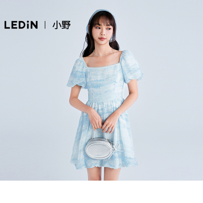 【商场同款】乐町小野联名合作系列印花花苞25夏连衣裙C1FAF2433