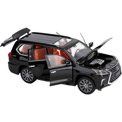jkm 1:32 雷克萨斯LX570豪华SUV六开门灯光减震转向合金车模玩具