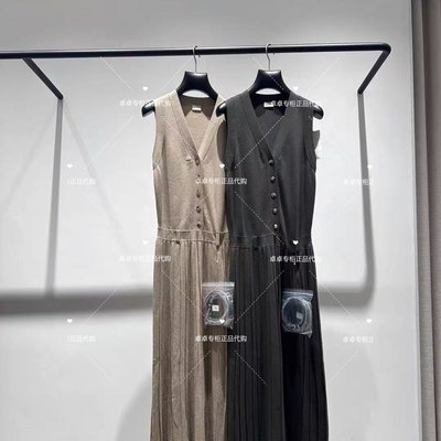 4折欧家专柜2025秋新V领假两件针织连衣裙配腰带潮1SY308245F现货