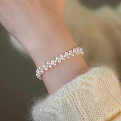 简约气质双层珍珠叠戴手链