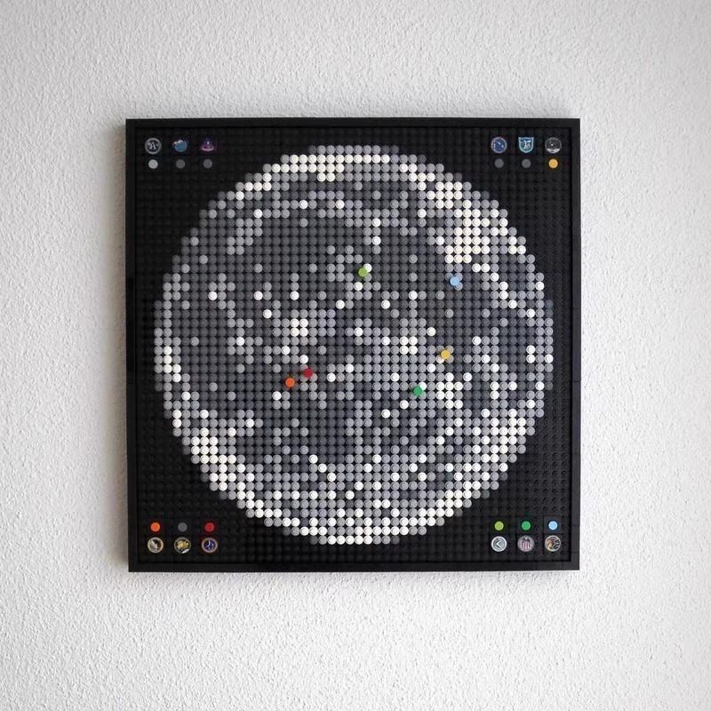 中国积木MOC-88149阿波罗计划登月点像素画马赛克壁画拼装玩具