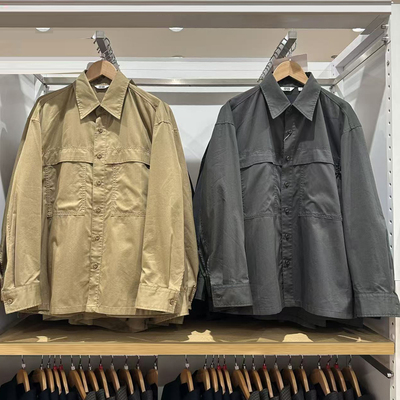 外贸合作款男装女装工装宽松衬衫长袖休闲衬衣25秋冬新款480652