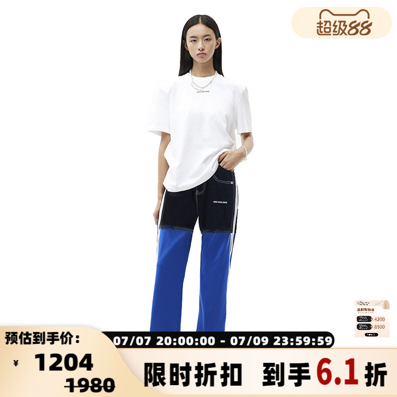 ANN ANDELMAN 女士运动拼接牛仔运动裤休闲裤牛仔裤301286
