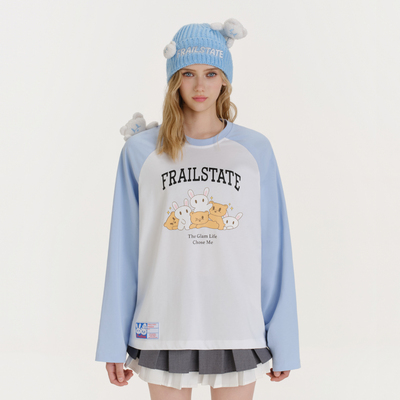 FRAILSTATE 男女同款动物印花玩偶撞色长袖T恤银泰百货 301260