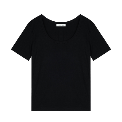 CONCISE-WHITEU领压线短袖T恤