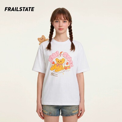 FRAILSTATE26春夏女士可拆卸玩偶蛋糕小熊印花短袖T恤银泰301260