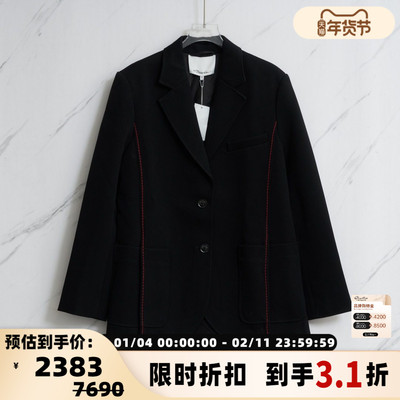 3．1Phillip Lim 日常通勤女士绗缝单排口休闲西服上衣银泰301596